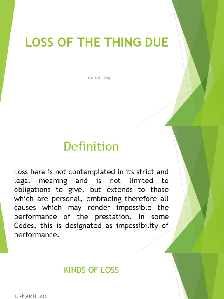 Loss of The Thing Due | PDF | Debtor | Business Law