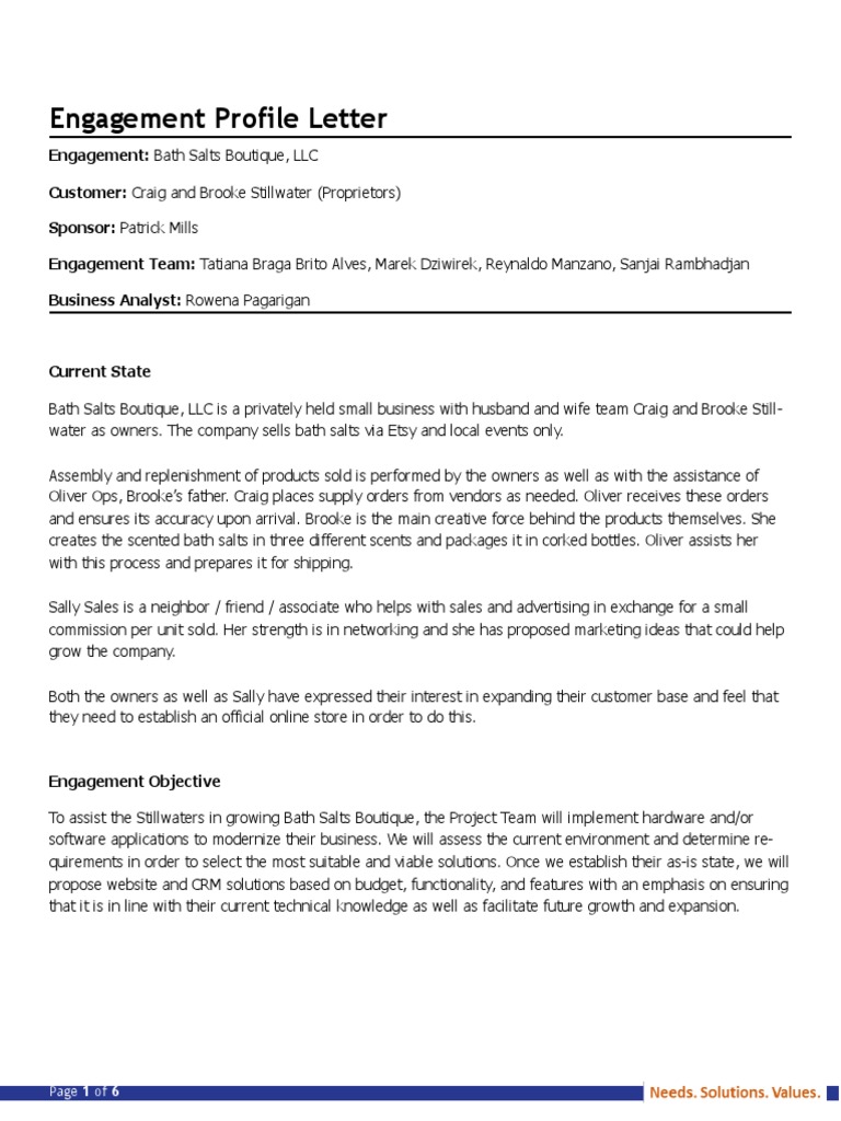 Engagement Profile Final | PDF | Etsy | Sales