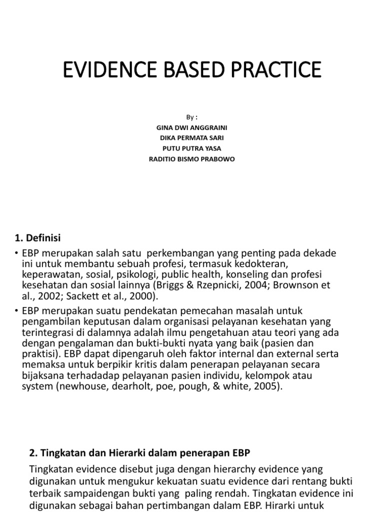 Evidence Based Practice | PDF
