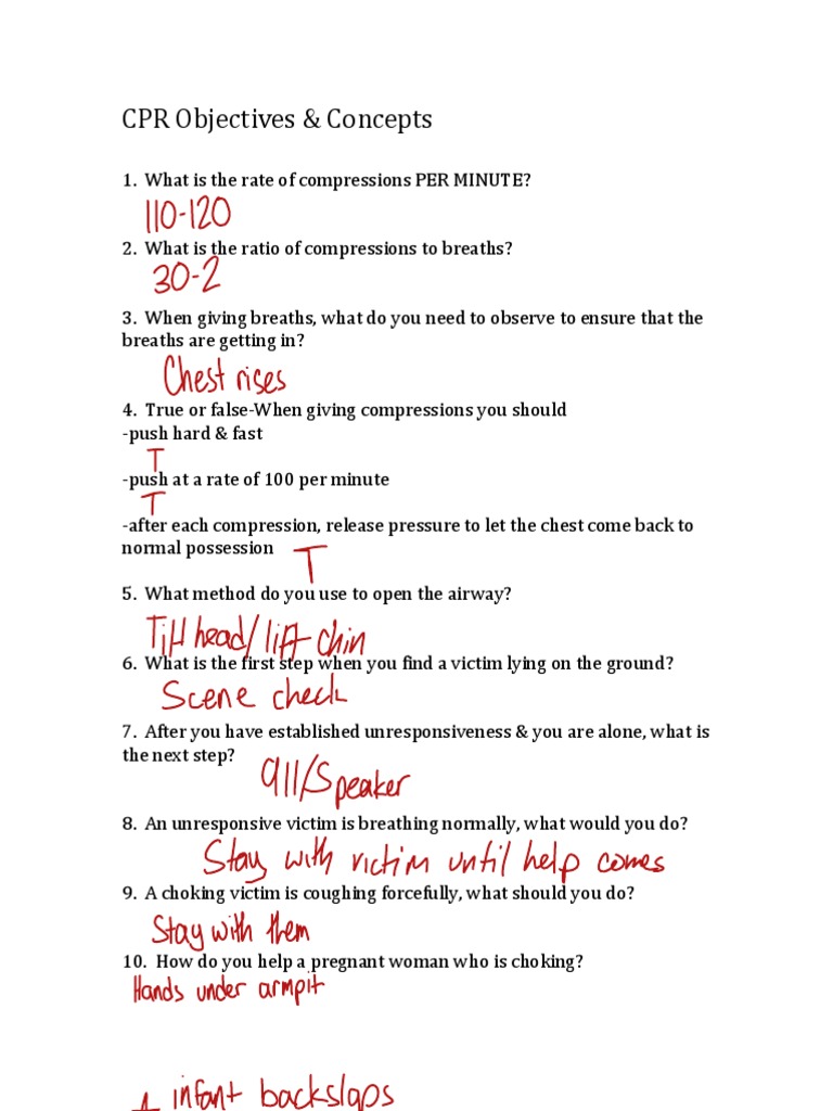 CPR Objectives | PDF | Cardiopulmonary Resuscitation | Cardiovascular ...