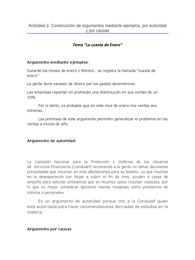 Actividad 2 Construción de Argumentos Mediante Ejemplos | PDF