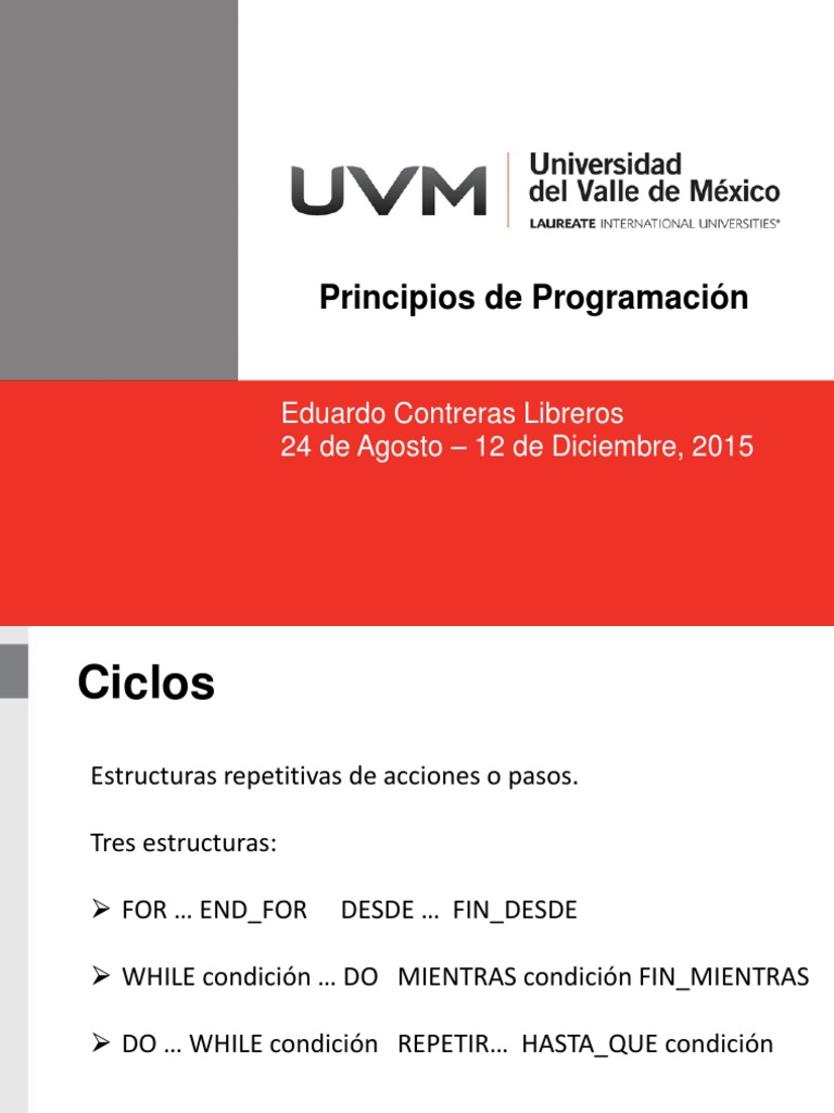 UVM - Principios de Programacion - 03 Ciclos | PDF | División ...