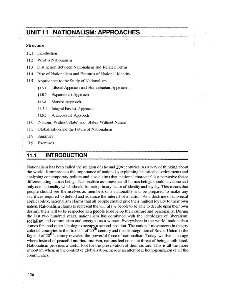 Unit 11 Nationalism Approaches | PDF | Nationalism | Marxism