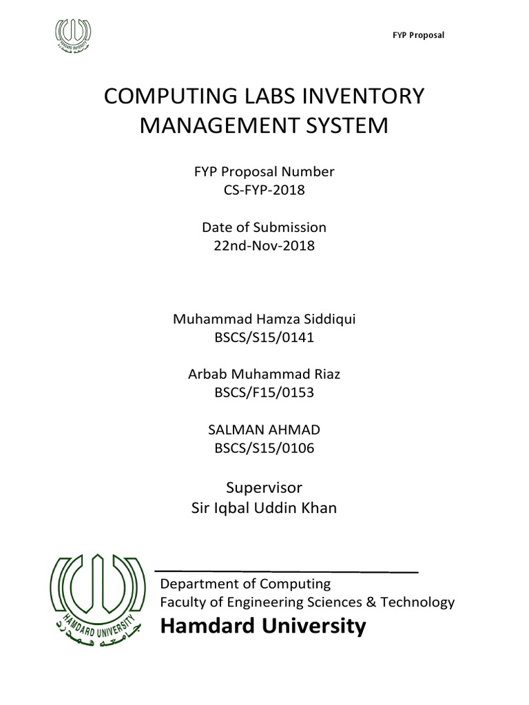 Computing Labs Inventory Management System: Hamdard University | PDF | Java Script | Databases