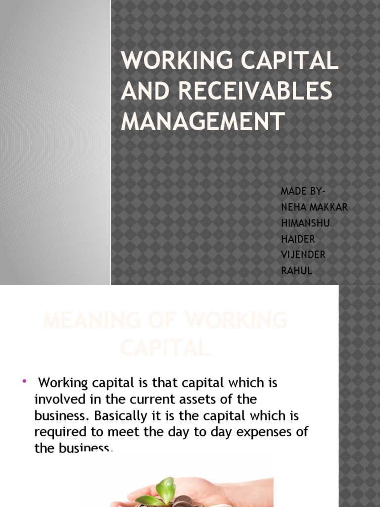 Working Capital and Receivables Management | PDF | Credit | Finance ...