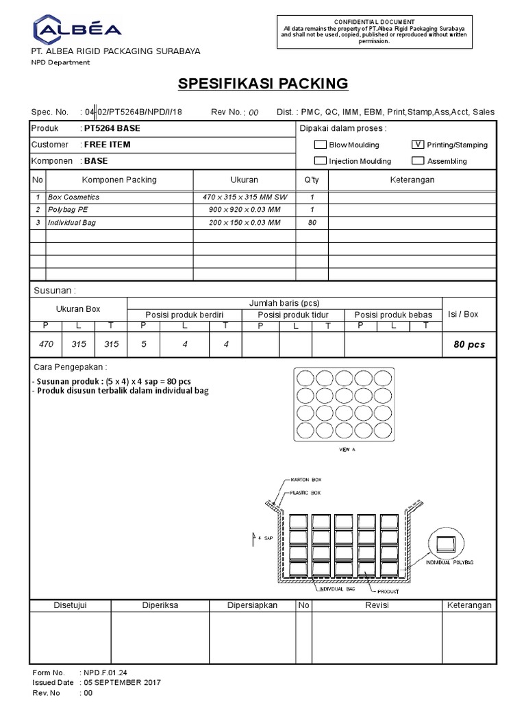 Spesifikasi Packing: Blow Moulding Printing/Stamping Injection Moulding ...