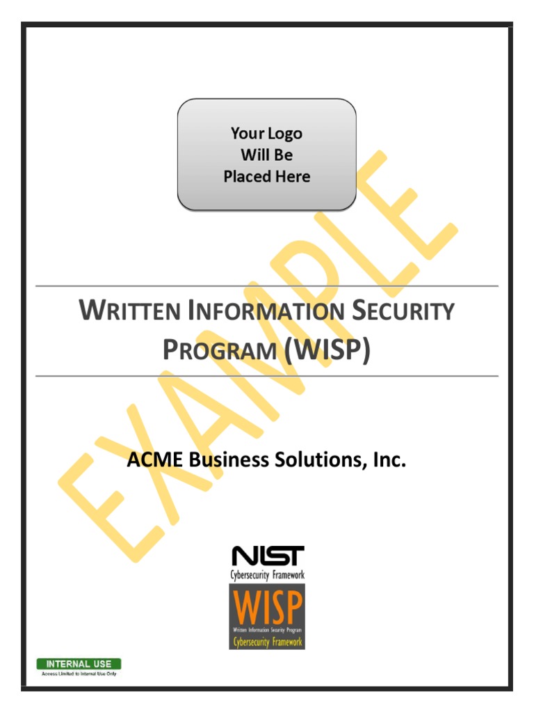 2018.1 Example WISP NIST CSF Written Information Security Program | PDF | Information Security ...
