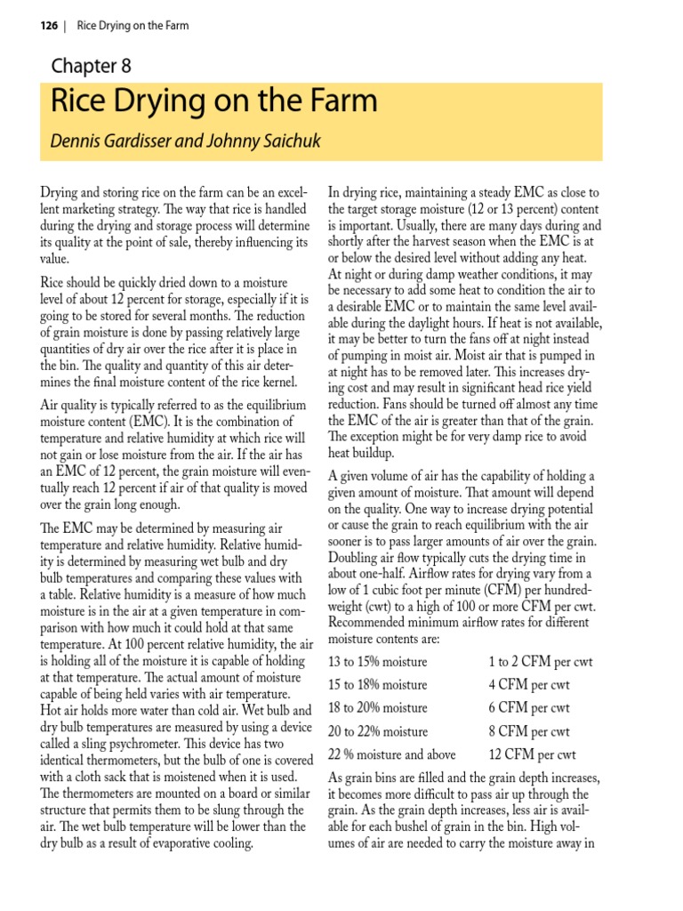 10 Chapter 8 Rice Drying | PDF | Humidity | Rice