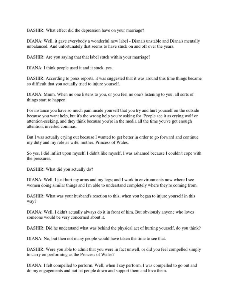 Diana's Struggles with Mental Health | PDF | Diana | Bulimia Nervosa