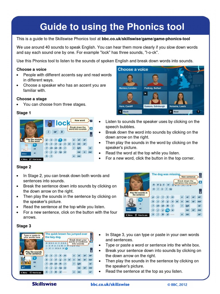 Skillswise Phonics Tool Guide | PDF | Phonics | Speech