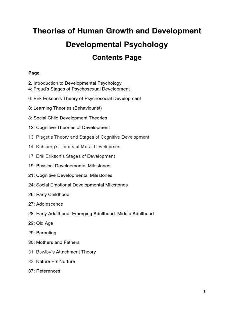 Theories of Human Growth and Development | PDF | Developmental ...