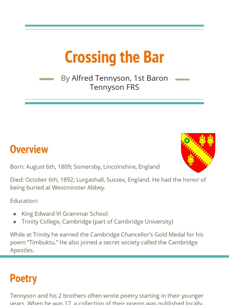 Crossing The Bar | PDF | Poems | Poetry