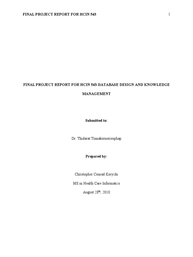 A3 Final Project Report | PDF | Microsoft Access | Databases