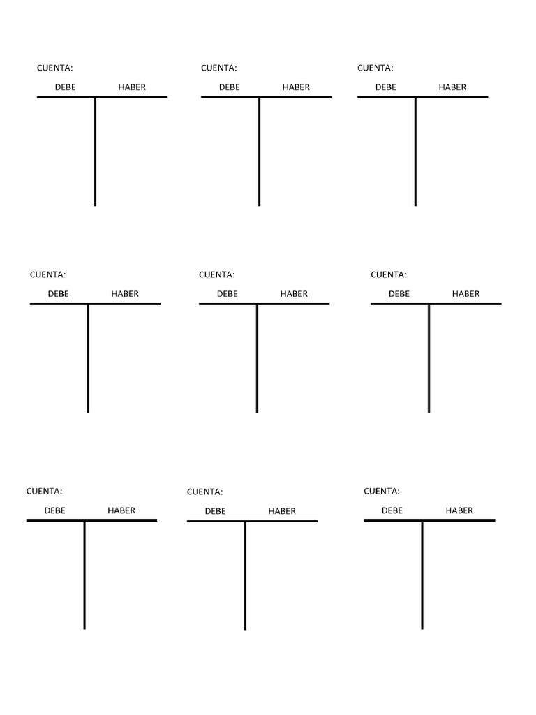 Formato de Libro Mayor en T | PDF