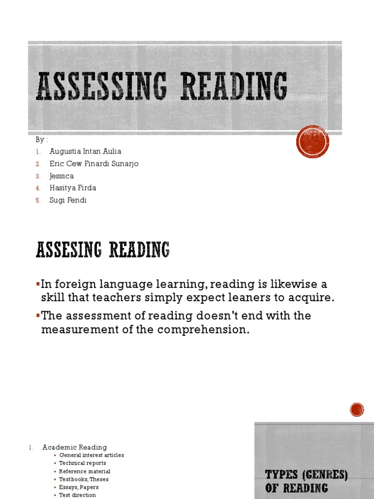 Assessing Reading | PDF | Multiple Choice | Reading Comprehension