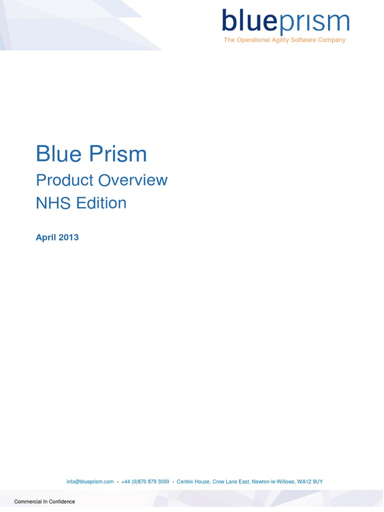Blue Prism: Product Overview NHS Edition | PDF | Automation | Business ...