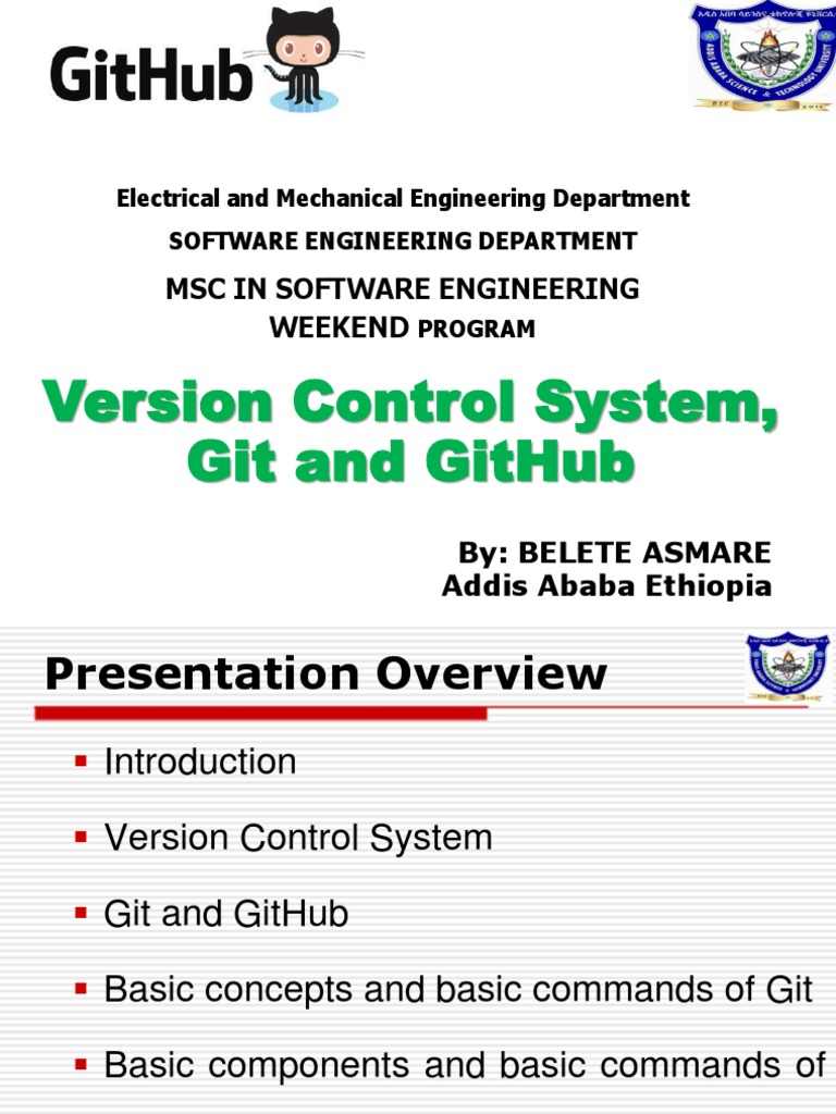 GitHub Presentation 1 | PDF | Version Control | Application Software