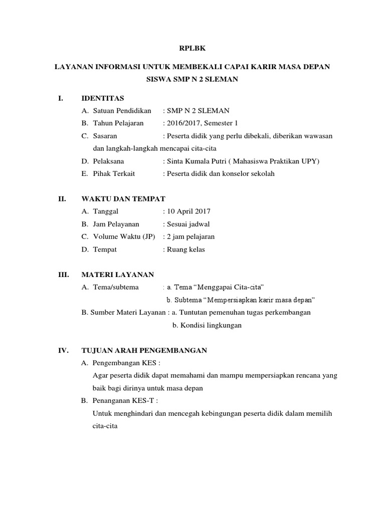 RPL Meraih Cita-Cita | PDF | Karier & Perkembangan