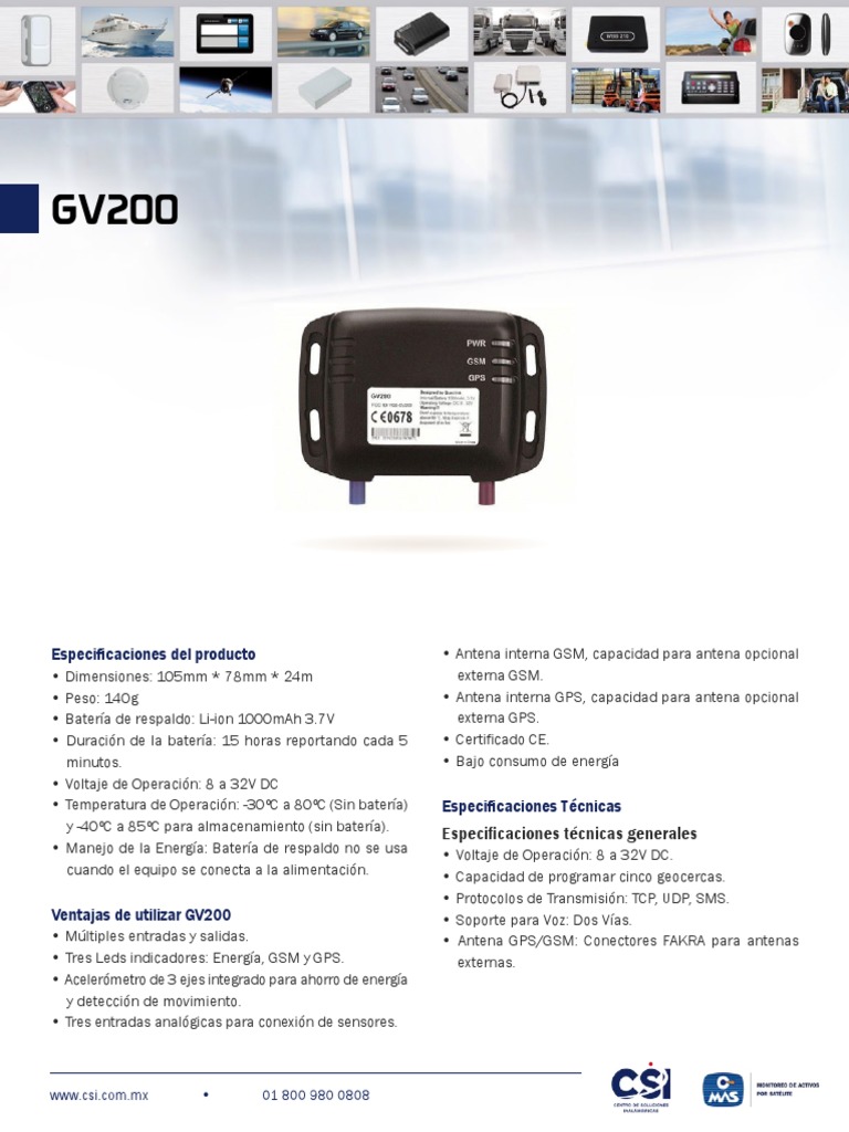GV200 - Manual | PDF | Sistema de Posicionamiento Global | Gsm