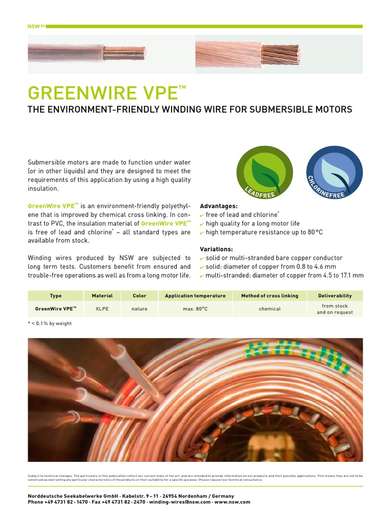 GreenWire VPE - Product Information | PDF | Insulator (Electricity ...