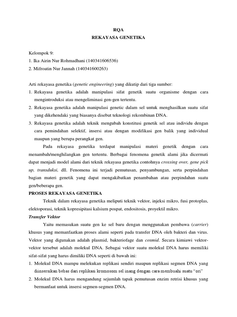 11 Rqa Rekayasa Genetik (L) | PDF