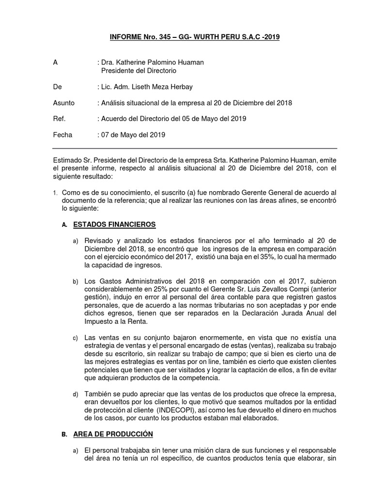 Informe | PDF | Gestión de recursos humanos | Salario