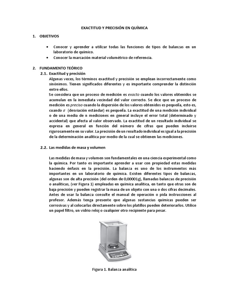 Exactitud y Precisión en Química | PDF | Exactitud y precisión | Medición