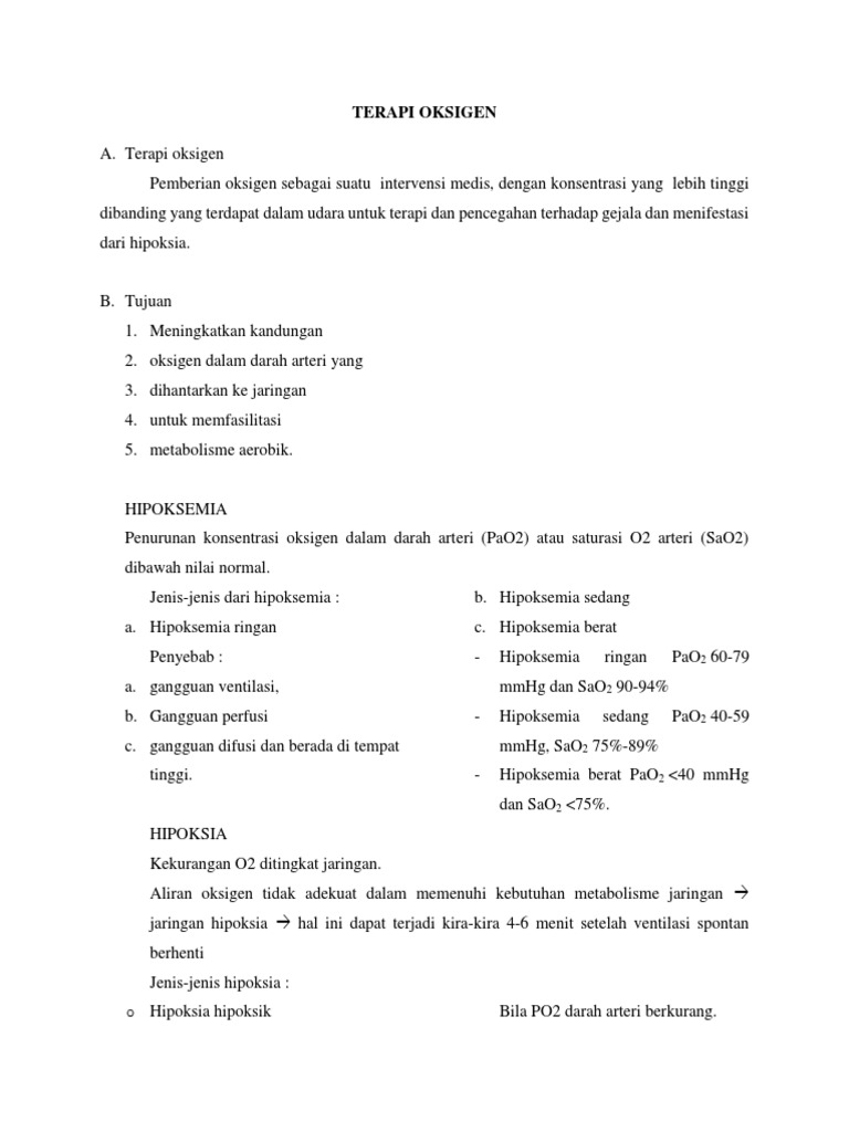 Terapi Oksigen | PDF