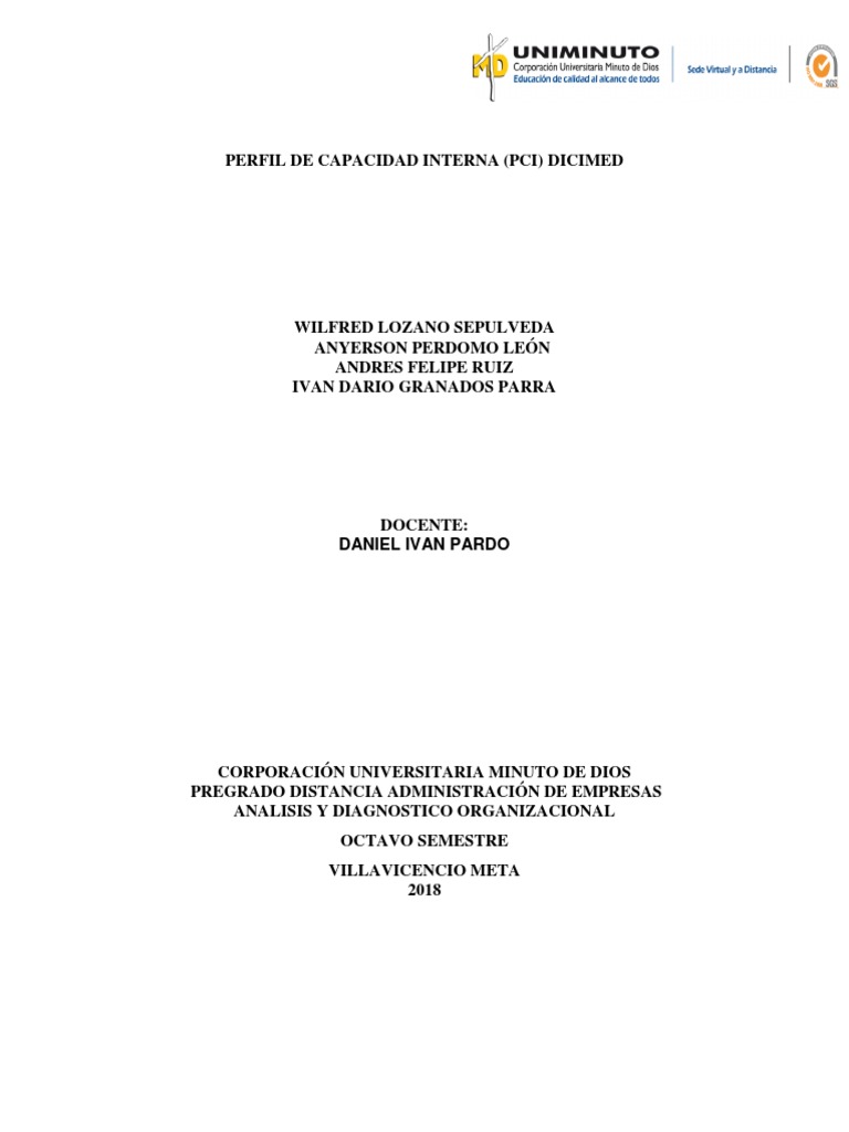 Perfil de Capacidad Interna DICIMED | PDF | Economias | Business