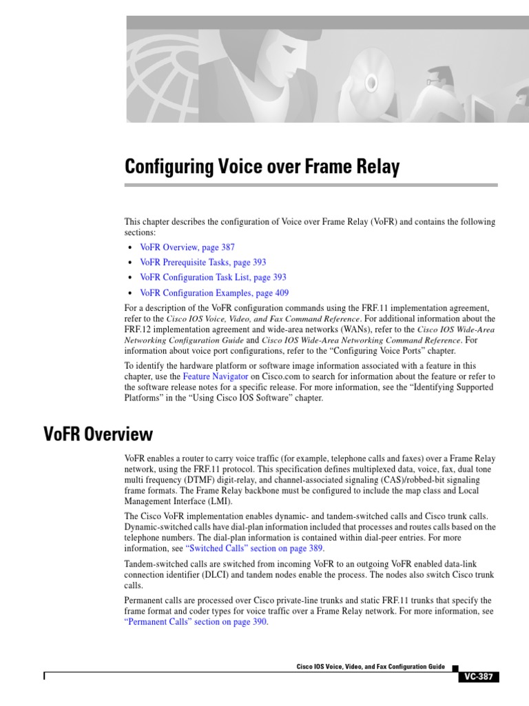 Configuring Voice Over Frame Relay: Vofr Overview | PDF | Voice Over Ip | Router (Computing)