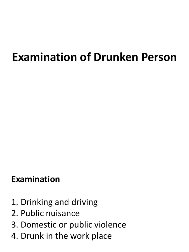 Drunkenness Examination Protocols | PDF | Driving Under The Influence ...