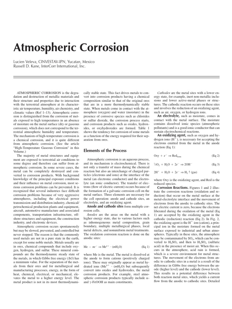 Understanding Atmospheric Corrosion | PDF | Corrosion | Metals