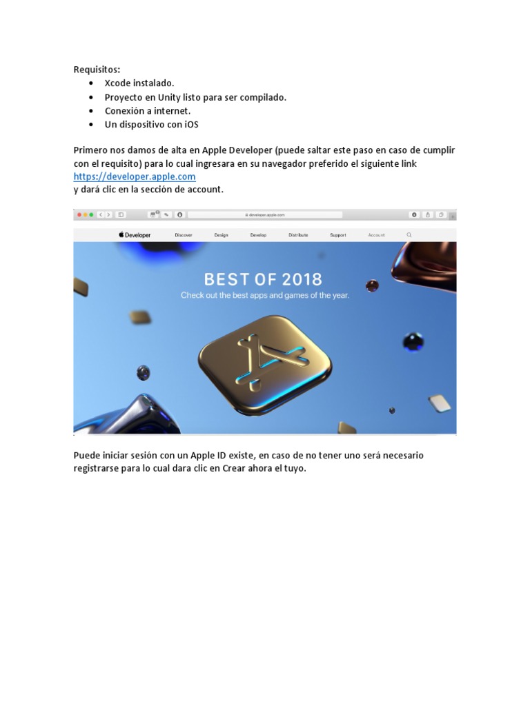 Exportar Proyecto Unity A Xcode | PDF | Ios | Software de Apple Inc.