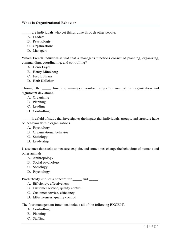 264748_Sample MCQ Organizational Behavior Final Exam QUESTIONS.docx ...
