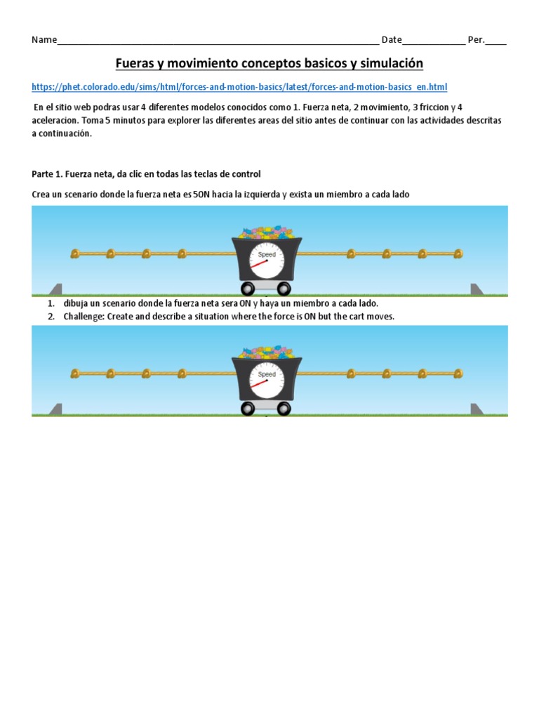3-Forces and Motion Simulation Activity | PDF | Acceleration | Force