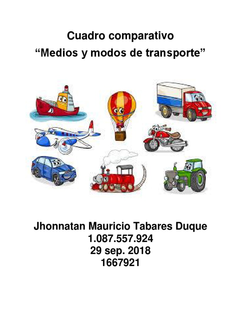 1 Cuadro Comparativo Modos y Medios de Transporte | PDF | Transporte ...