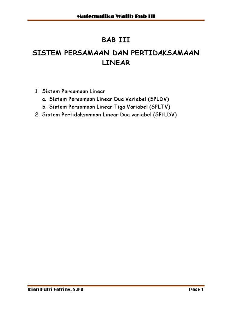 Las SPLDV, SPLTV | PDF