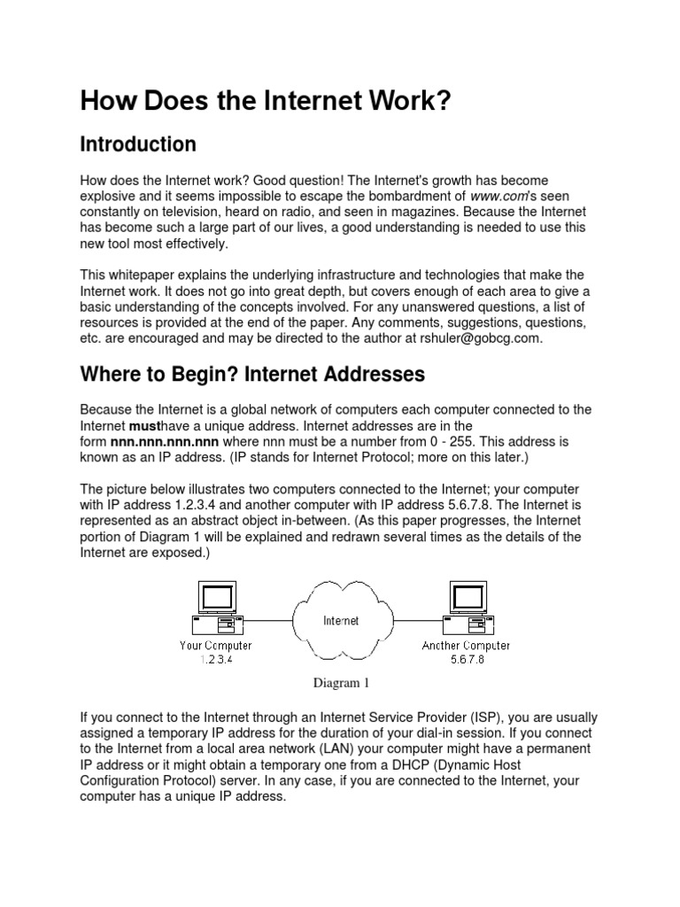 How Does The Internet Work? | PDF | Technology & Engineering
