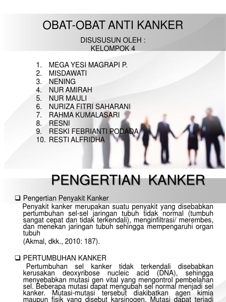 Obat Anti Kanker Kelompok 4 | PDF | Pengembangan Diri | Kesehatan Holistik