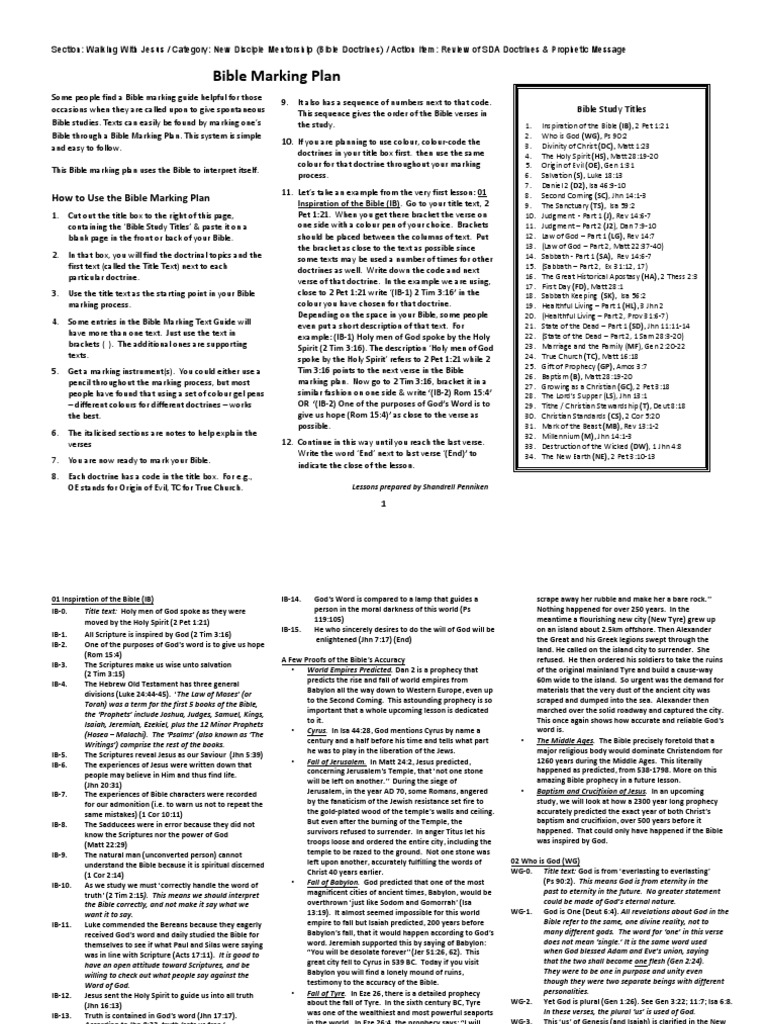 Bible Marking Guide for Study | PDF | Trinity | Gospel Of Matthew