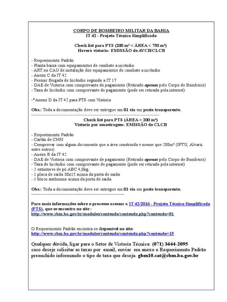 Check List para Pts | PDF | Tecnologia e Engenharia