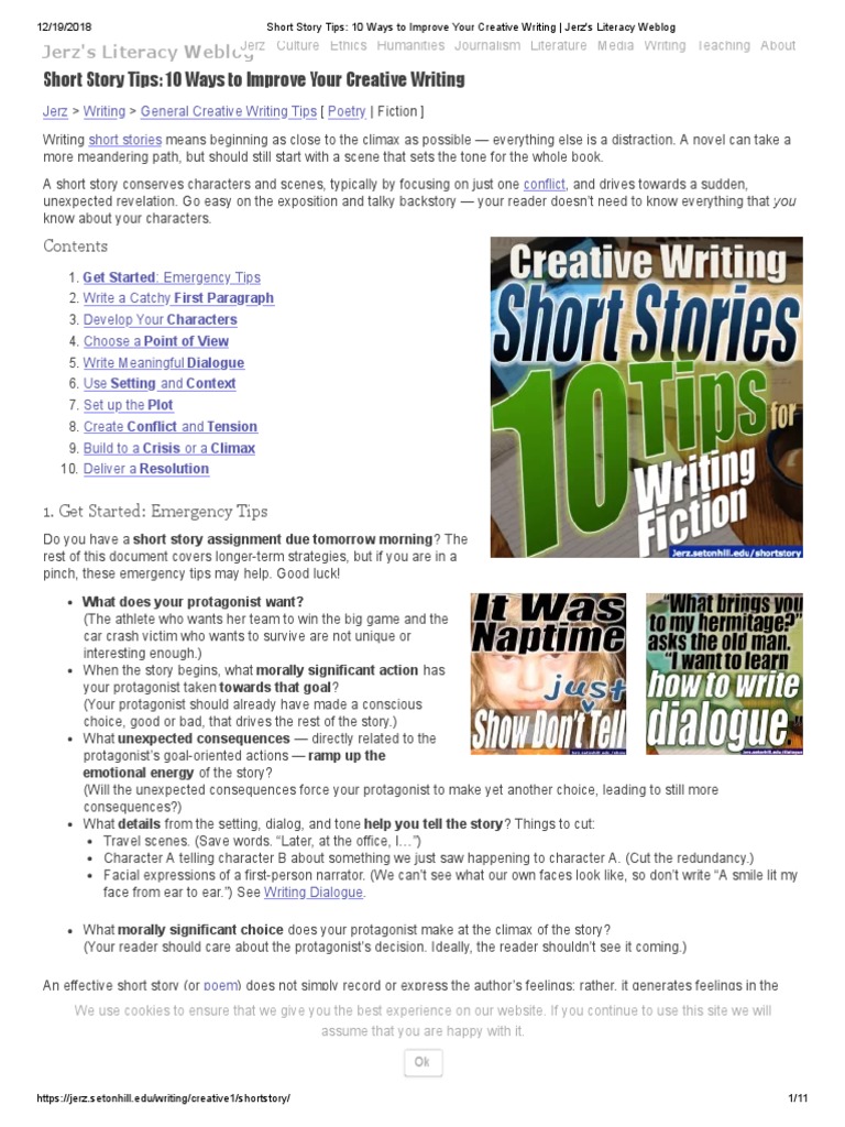 Story Tips 10 Ways Improve Creative Writing | PDF | Narration | Narrative