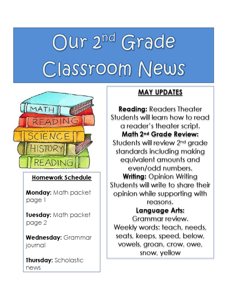 May Classroom Updates and Homework | PDF