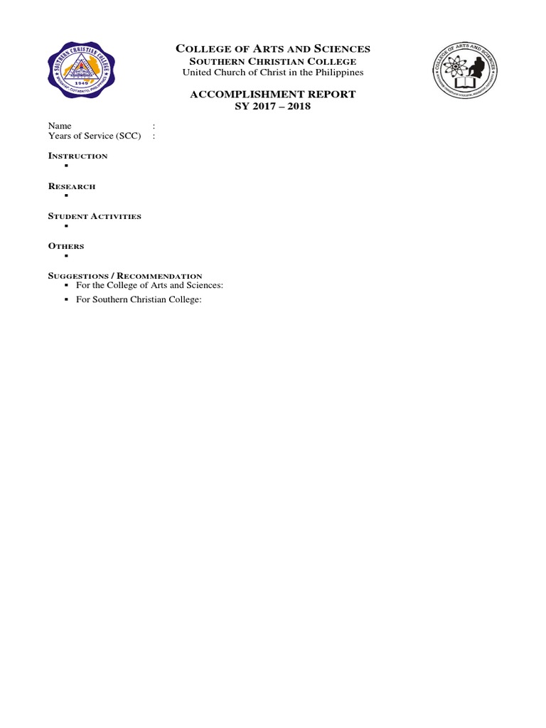Accomplishment Report Template | PDF