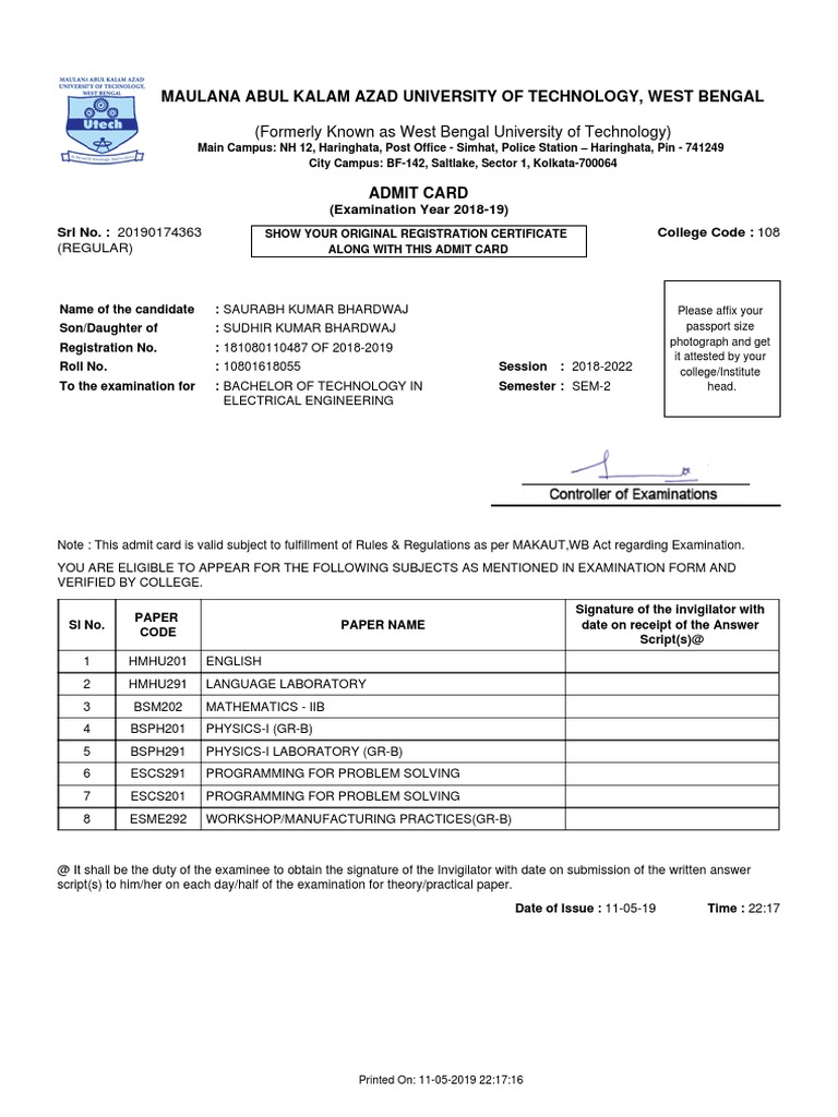 Maulana Abul Kalam Azad University of Technology, West Bengal | PDF