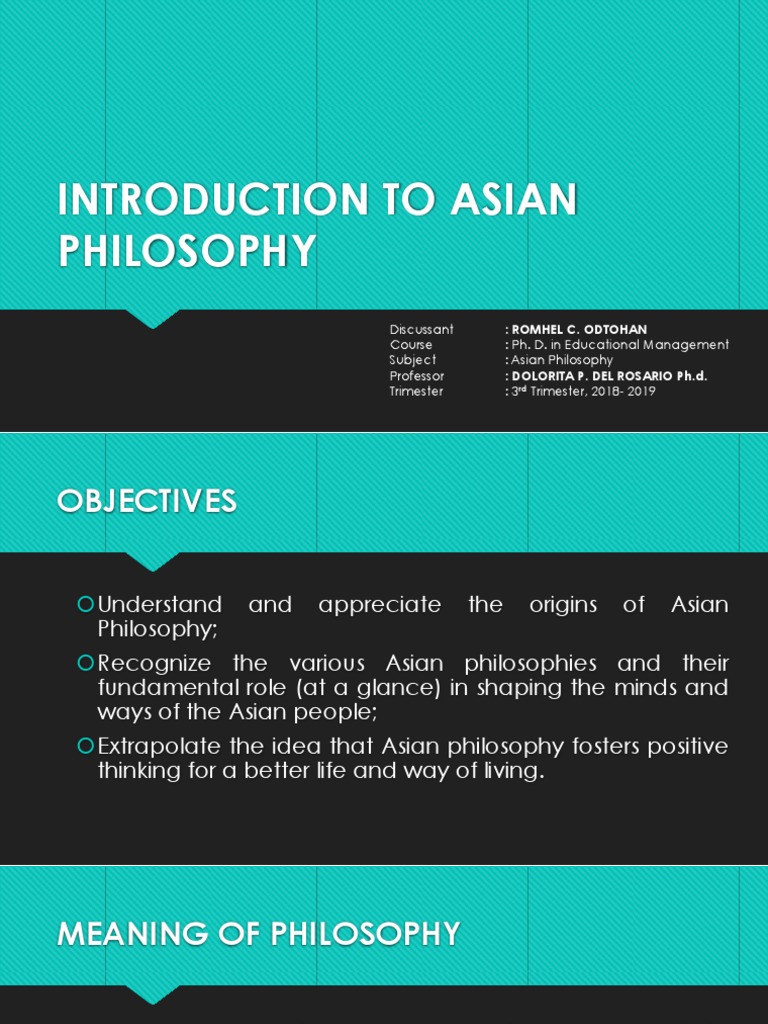 Introduction To Asian Philosophy | PDF | Philosophical Theories ...
