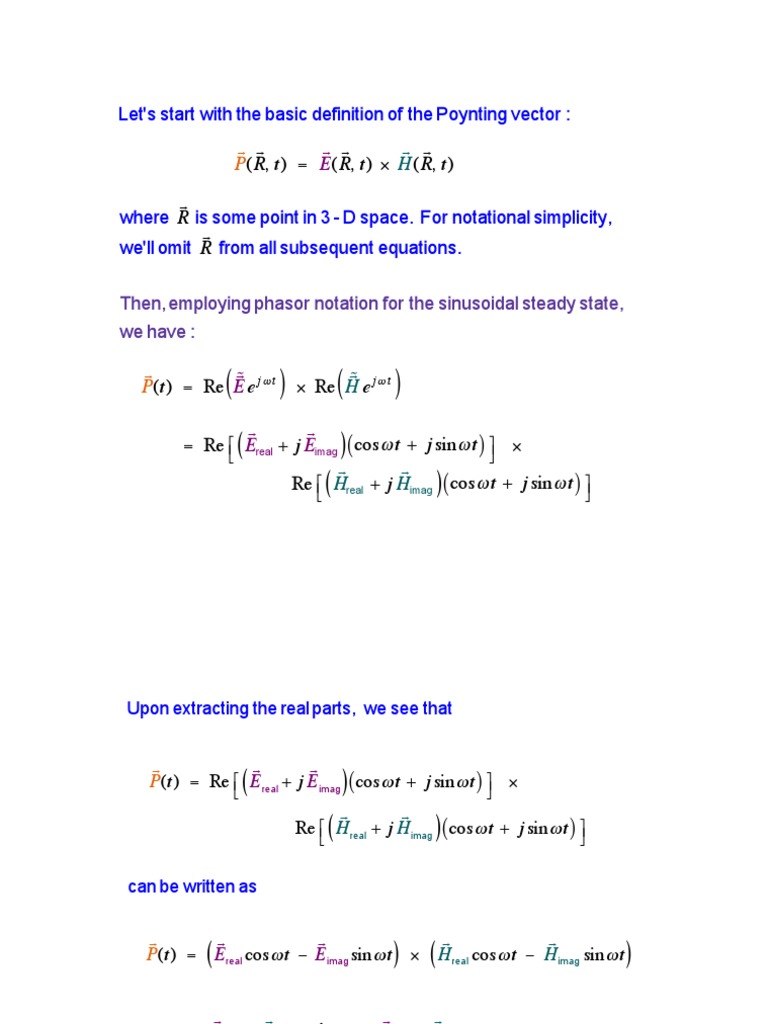 Time Avg Poynting Vector Derivation | PDF | Root Mean Square ...