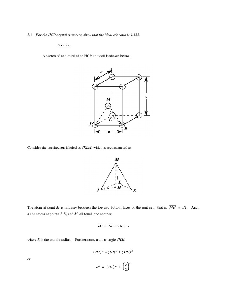 Hcp a⁄c ratio.pdf | Crystal Structure | Area