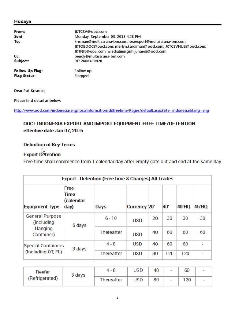 Det Charge Oocl | PDF | Money | Payments