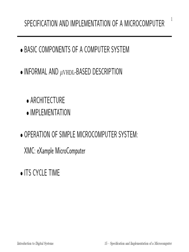 Specification and Implementation of A Microcomputer | PDF | Input ...